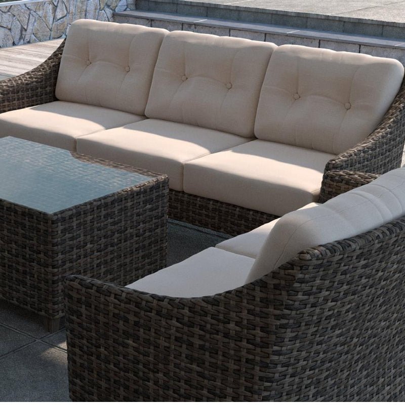 Edgewater Resin Weave Sofa Set (Solid Desert) | Great Backyard Place